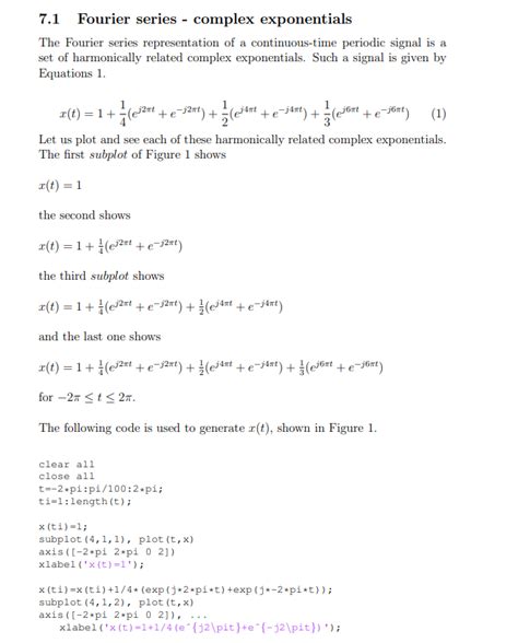 Solved Fourier Series Complex Exponentials The Fourier Chegg