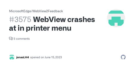 Webview Crashes At In Printer Menu · Issue 3575 · Microsoftedge