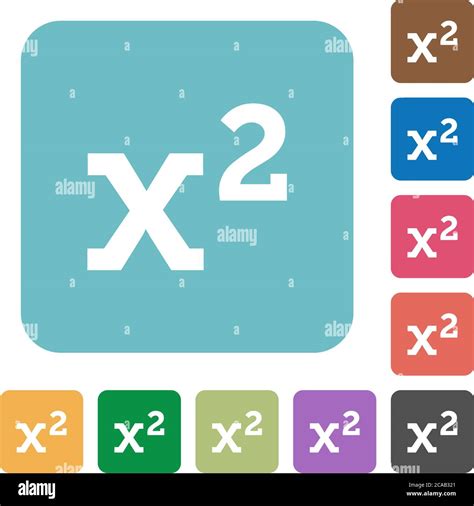 Math Exponentiation White Flat Icons On Color Rounded Square