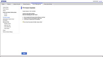 Updating Firmware Using Web Config