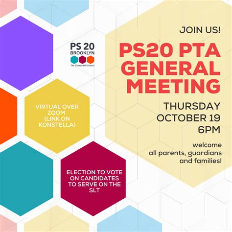 General Pta Meeting Thu Oct 19 — Ps 20 The Clinton Hill School