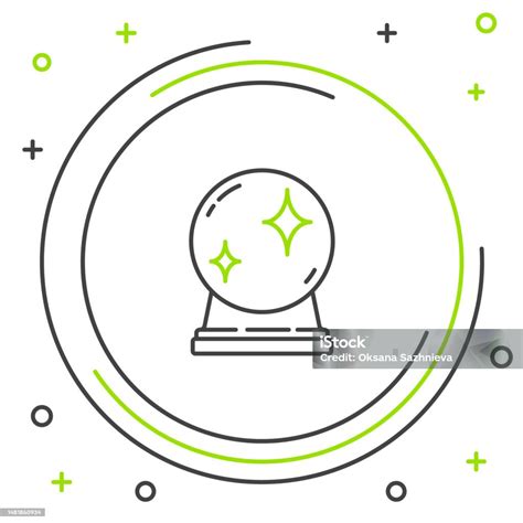 흰색 배경에 격리 된 라인 매직 볼 아이콘 크리스탈 볼 다채로운 개요 개념 벡터 0명에 대한 스톡 벡터 아트 및 기타 이미지 0명 검은색 겨울 Istock