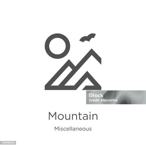 기타 컬렉션에서 산 아이콘 벡터입니다 얇은 선 산 개요 아이콘 벡터 일러스트 레이 션입니다 웹 사이트 디자인 및 모바일 앱 개발을 위한 개요 얇은 선 산 아이콘 0명에 대한
