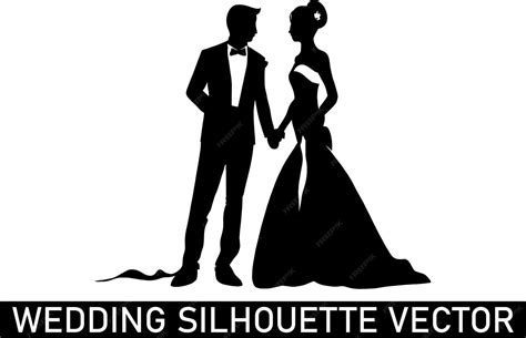 Premium Vector Wedding Couple Silhouette Vector Romantic Wedding