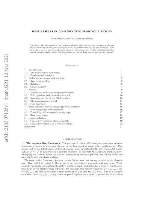 pdf some results in constructive semigroup theory