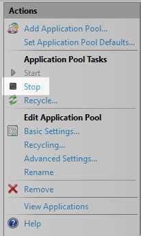 Alpha Anywhere Stopping An Application Pool
