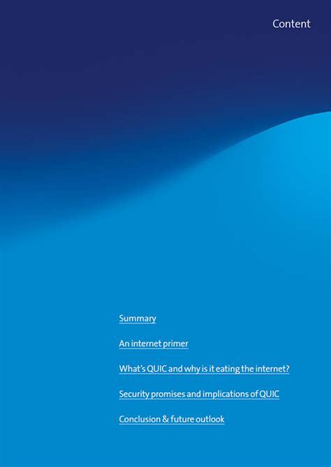 Security Promises And Implications Of Quic Swisscom