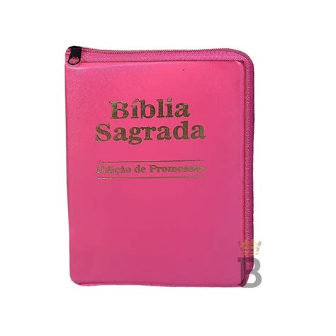 Bíblia Letra Pequena Com Zíper Pink Shopee Brasil
