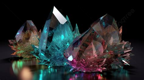 Struktur Kristal Dalam Render 3d Berlian Kristal Hd Latar Belakang