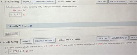 Solved Solve The Equation By Using A Graphing Utility Chegg Com