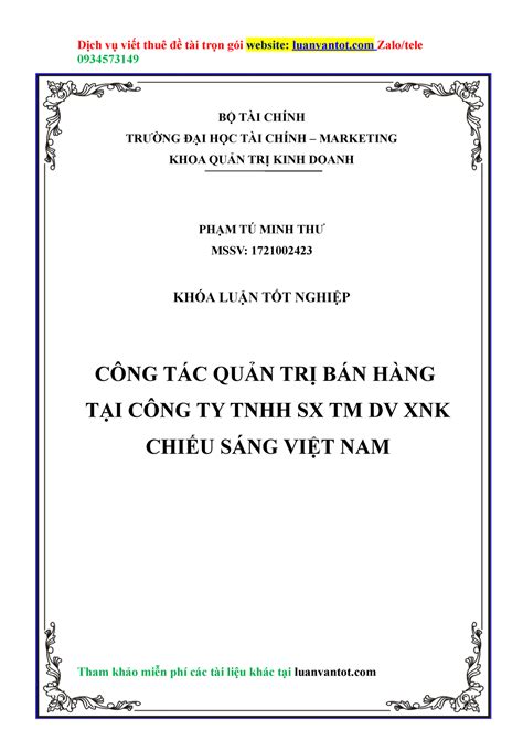 Khóa Luận Tốt Nghiệp Khoa Quản Trị Kinh Doanh Khoa Quản Trị Kinh Doanh BỘ TÀI CHÍNH