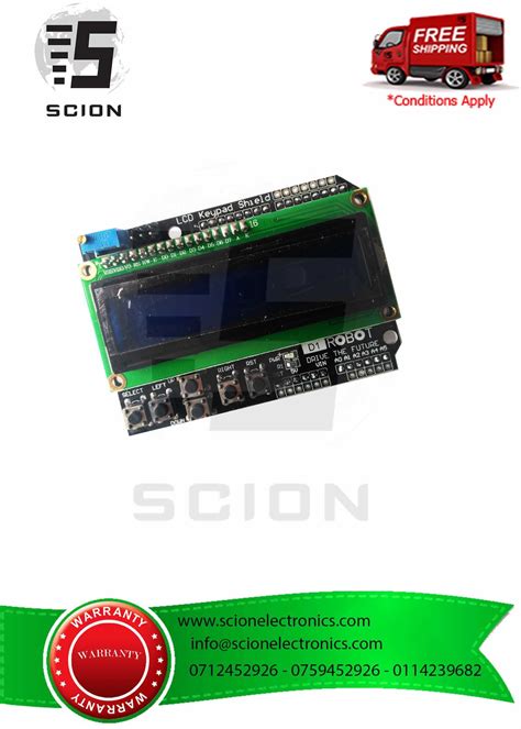 Lcd 16×02 1602 162 With Keypad Shield Scion Electronics