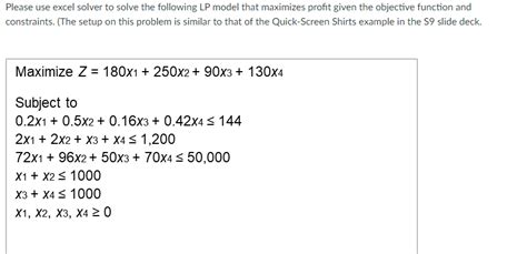 Solved Please Show Screenshots Of The Eqations Used In Excel