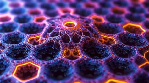 Premium Photo 3d Rendering Of A Glowing Blue And Orange Geometric