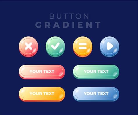 Premium Vector Button Set For Ui Design Gradient Color