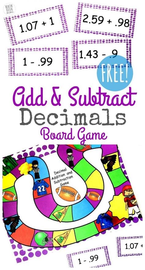 FREE Adding Subtracting Decimals Game For Grades