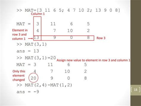 Matlab Matrizen Und Arrays Vector Creation Array Subscripting And