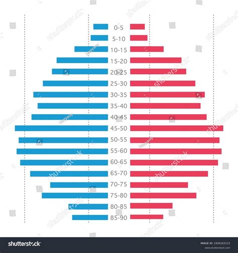 Population Pyramid Age Structure Diagram Template Stock Vector Royalty