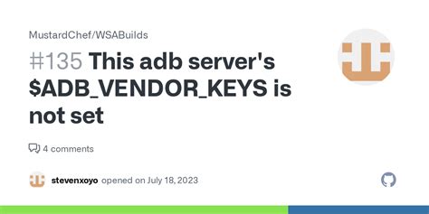 This Adb Servers Adb Vendor Keys Is Not Set · Issue 135 · Mustardchef Wsabuilds · Github