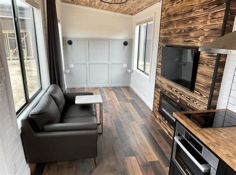 The Single Level Lodge Tiny Home Looks Like A Rustic Chic Studio