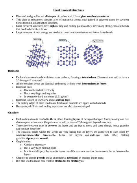 Year 8 Week 6 Giant Covalent Structures Pdf