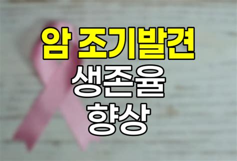 암 조기 발견과 생존율 향상의 연관성