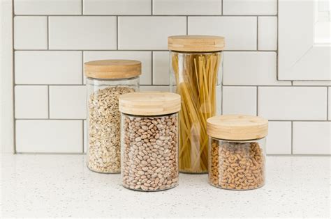 Glass Canisters With Wood Lids Eco Chic Home
