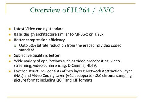 ppt error concealment techniques in h 264 avc for video transmission