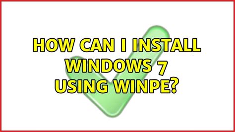 How Can I Install Windows Using WinPE Solutions YouTube