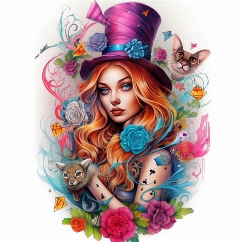 Digitaldreamz08 Etsy Colombia Wonderland Tattoo Alice And