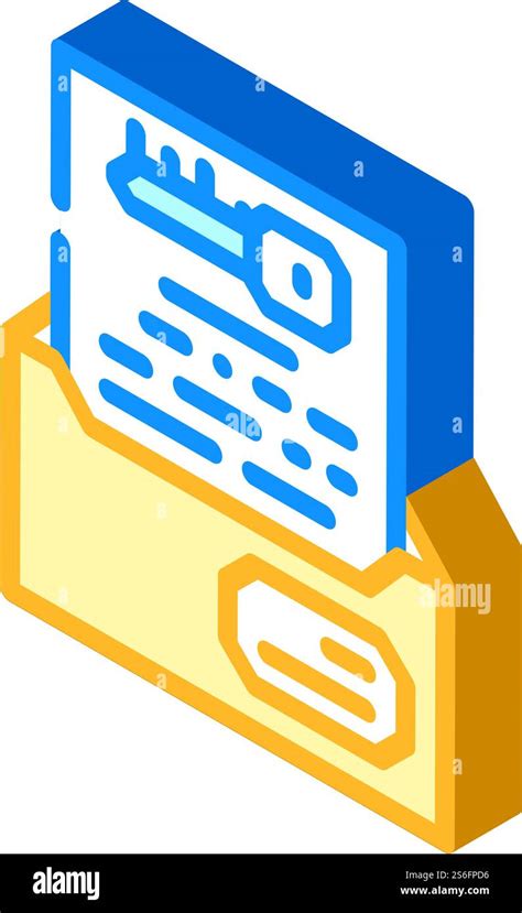 Digital Encryption Key Isometric Icon Vector Digital Encryption Key Sign Isolated Symbol