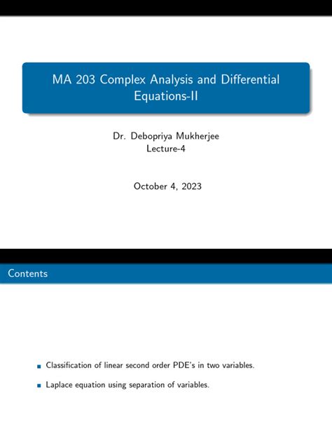 Lecture 4 Pdf Partial Differential Equation Differential Equations