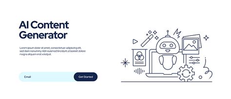 Ai 콘텐츠 생성기 개념 라인 아트 스타일 벡터 일러스트 레이 션 웹 페이지 배너 포스터 인쇄 등을 위한 디자인 0명에 대한 스톡 벡터 아트 및 기타 이미지 Istock