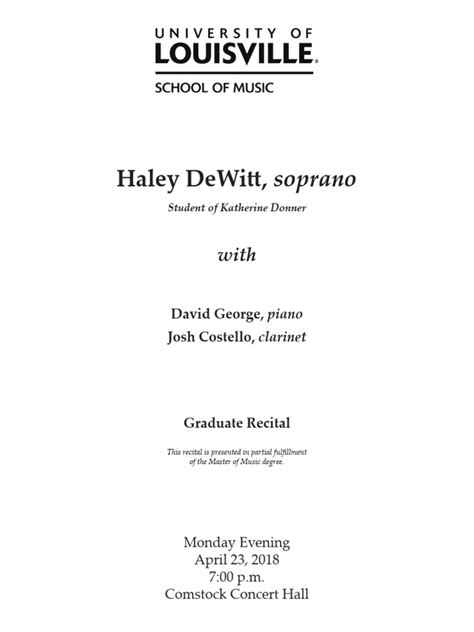 Vocal Recital Program Example Pdf Richard Strauss Franz Schubert