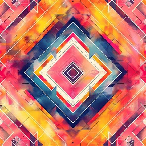 Premium Photo Geometric Abstract With Bold Colors And Sharp Lines