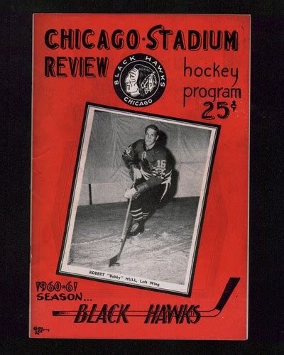 1960 61 Chicago Stadium Review Hockey Program Blackhawks Vs Red Wings