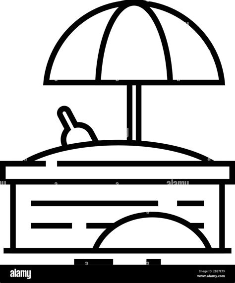 Sandbox Line Icon Concept Sign Outline Vector Illustration Linear Symbol Stock Vector Image