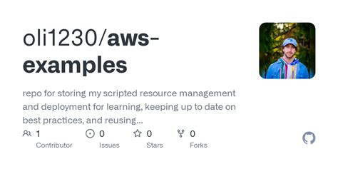 GitHub Oli Aws Examples Repo For Storing My Scripted Resource Management And Deployment