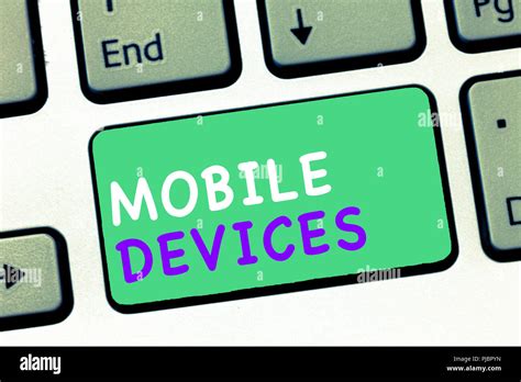 Writing Note Showing Mobile Devices Business Photo Showcasing A Portable Computing Device Like