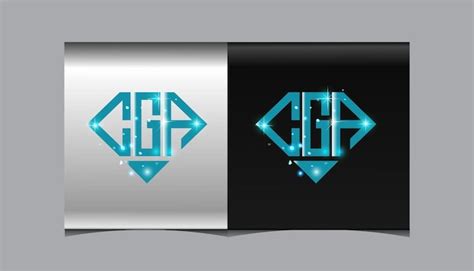 Cga 초기 현대 로고 디자인 벡터 아이콘 템플릿 프리미엄 벡터