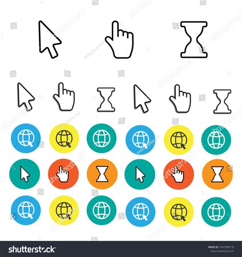 Pixel Mouse Cursors Arrow Pointer Icon Stock Illustration Shutterstock