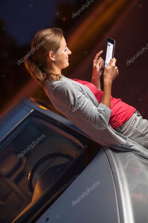 Female Driver Using Her Tablet Computer Stock Photo By Lightpoet 67800955