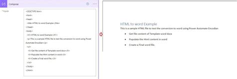 How To Create A Word Document From Html Using Power Automate Sharepoint And Microsoft Power
