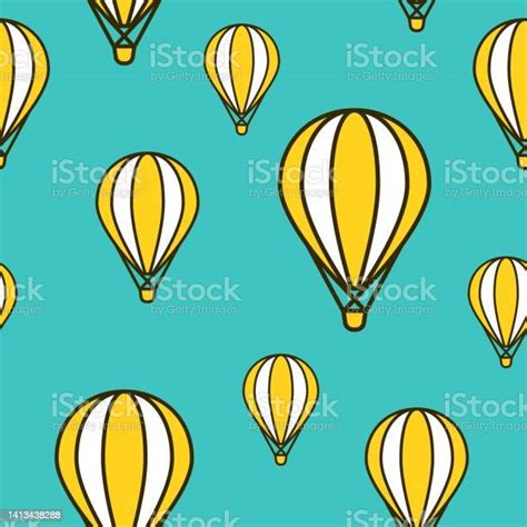 푸른 하늘에서 뜨거운 공기 발룬비행 플랫 만화 벡터 일러스트레이션 0명에 대한 스톡 벡터 아트 및 기타 이미지 0명 관광