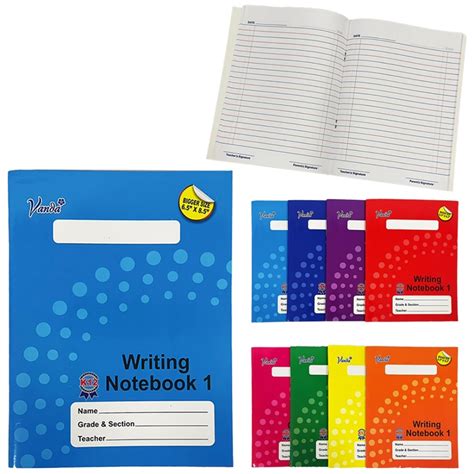 K 12 Writing Notebook Grade 1 And 2 Big L 6 5 X 8 5 L Plain And Assorted Colors L Sold Per