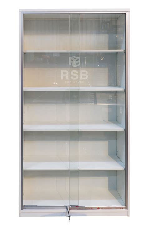 ตู้เอกสาร 4 ชั้น 2ชั้นบนบานเปิดกระจกฝ้า 2ชั้นล่างบานเปิดทึบ ขาเหล็ก ขนาด W80xd40xh165 Cm รหัส