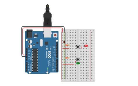 Circuit Design Led Pulsante Tinkercad