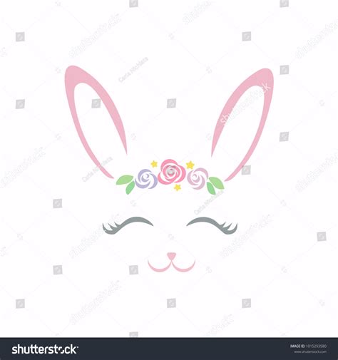 Cute Bunny Smiling Face Vector Stock Vector Royalty Free Shutterstock