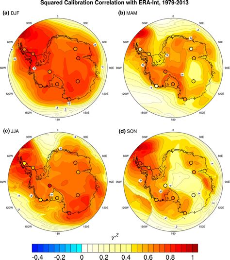 Squared Calibration Correlation Of Seasonal Reconstructions With