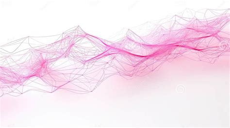 Abstract Visualization Of A Neural Network Post Deep Learning In An Ai System In Pink Stock